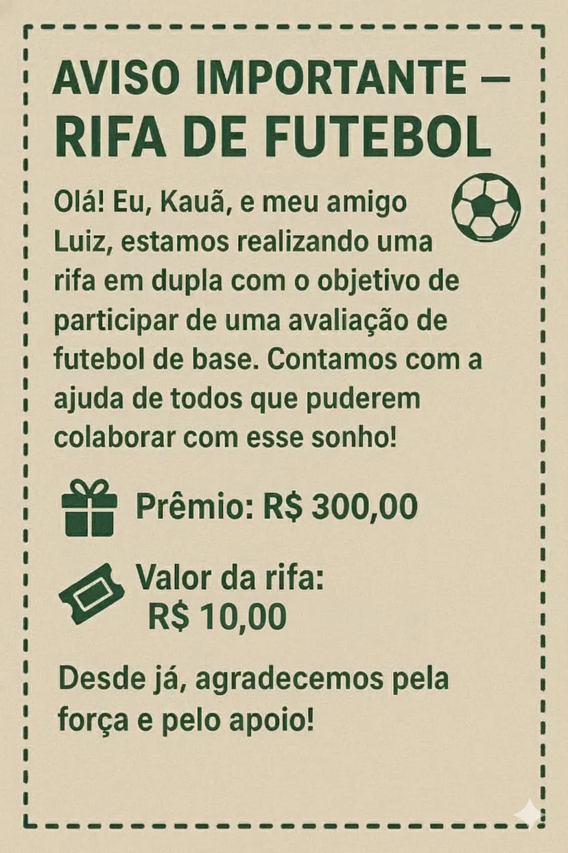Rifa Online | Rifa Online | RIFA DO KAUÃ E DO LUIZ
