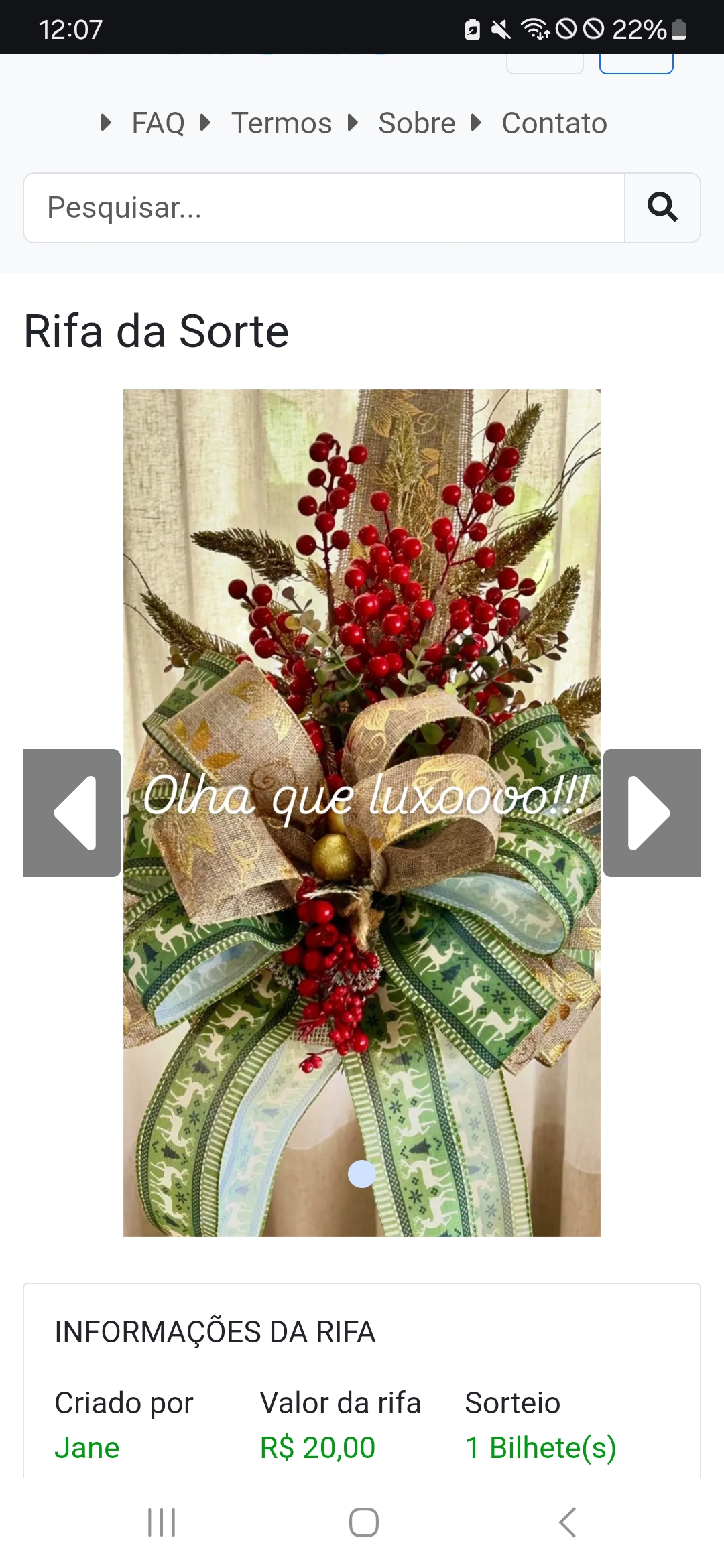 Rifa Online | Rifa de natal